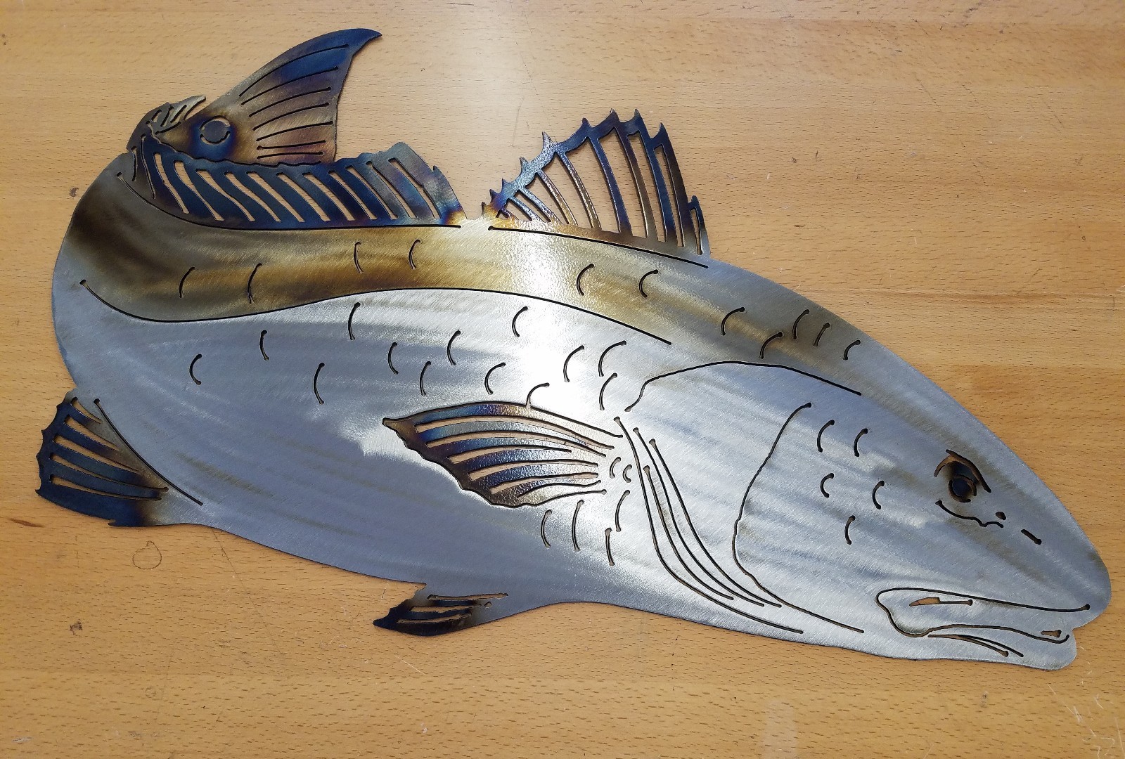 Redfish Metal Wall Art Plasma Cut Home Decor Gift Idea red drum | eBay