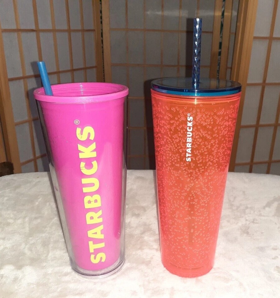 X2 NEW STARBUCKS SUMMER 2023 NEON BUBBLESEED INFUSED TUMBLER & 2014 ...