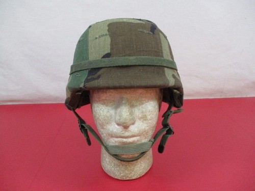 US Army PASGT Ground Troop Helmet w/Woodland Camo Helmet Cover - Small ...