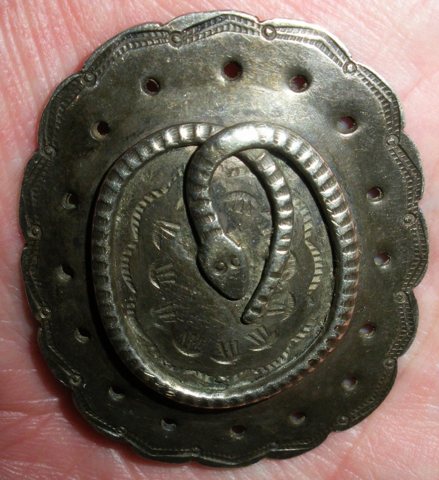 3 ANTIQUE NAVAJO SNAKE SILVER BELT CONCHO PARTS GREAT STAMPWORK vafo | eBay