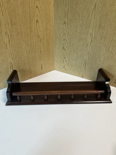 Ethan Allen Dark wood Wall Shelf With A Turned Spindles Railing In ...