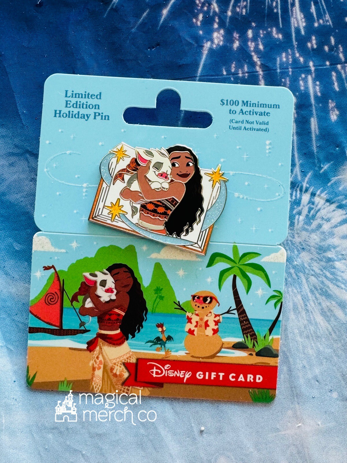 2022 Disney Parks Happy Holiday Christmas Moana & Pua Gift Card & LE ...