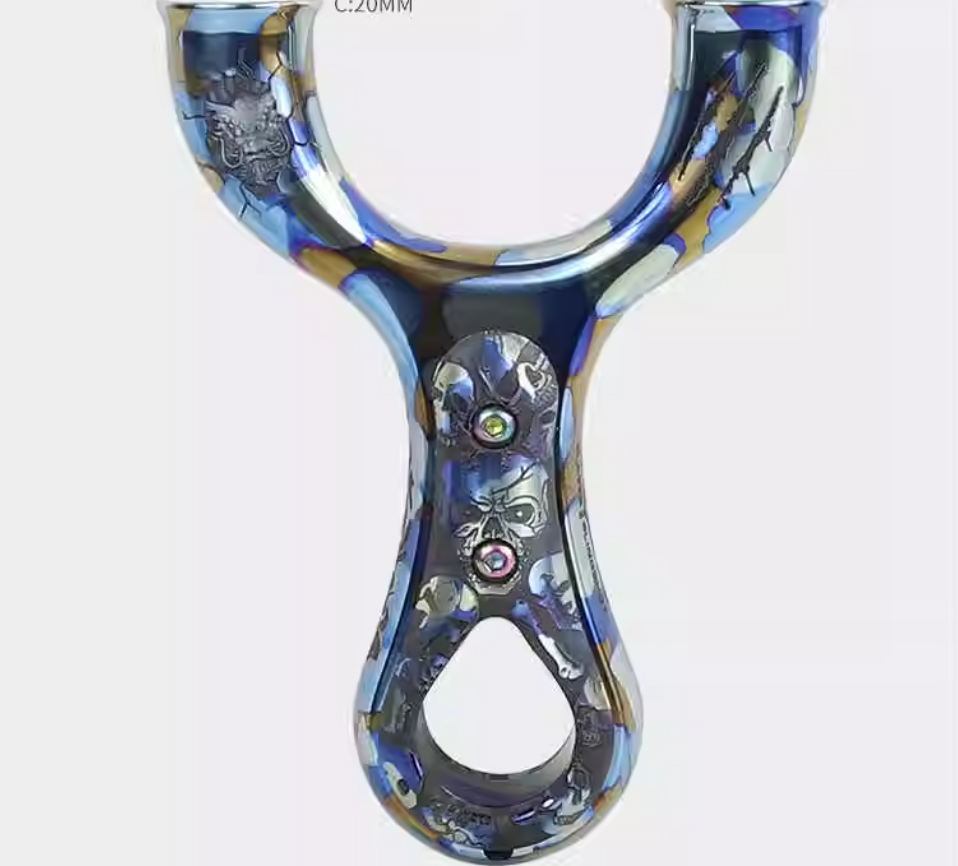 Titanium Alloy Slingshot Archery Catapult Hunting Slingbow Sling Rubber ...