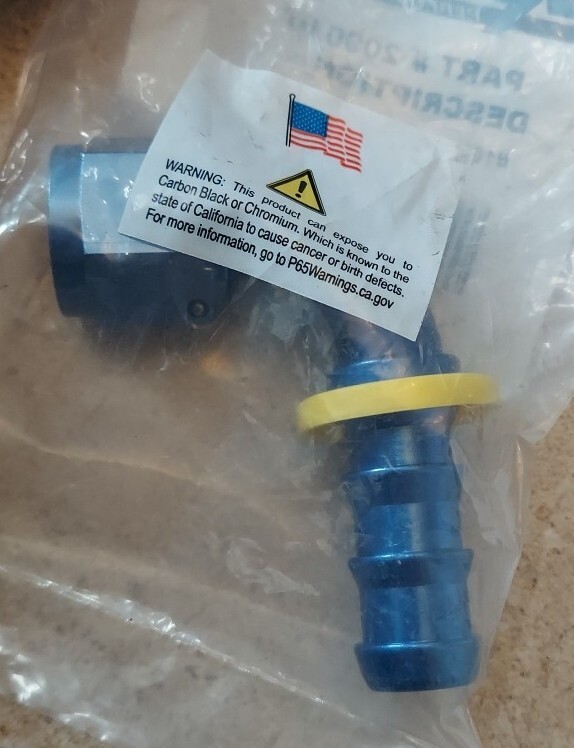 FRAGOLA Performance Systems 209010 Hose Fitting #10 90 Deg Push Lock ...