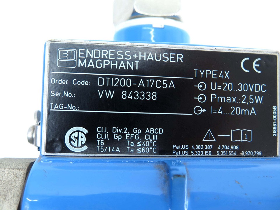 Endress + Hauser DTI200-A17C5A Magphant Electromagnetic Flowmeter | eBay