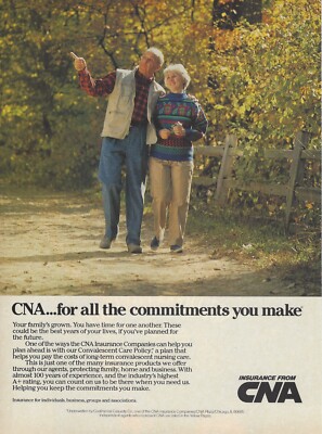 1988 CNA Insurance Man Woman Walking vintage Print Ad 80's ...