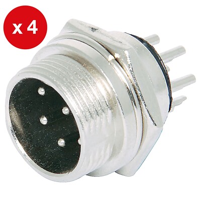 4 PACK - 8 Pin Male Chassis Mount Microphone Connector | eBay Australia