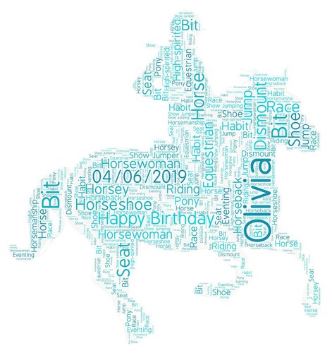 Personalised Word Art Print Horse Riding Race Rider Birthday Gifts for ...