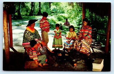 POSTCARD Indians Cooking Native Style Seminole Village Silver Springs ...