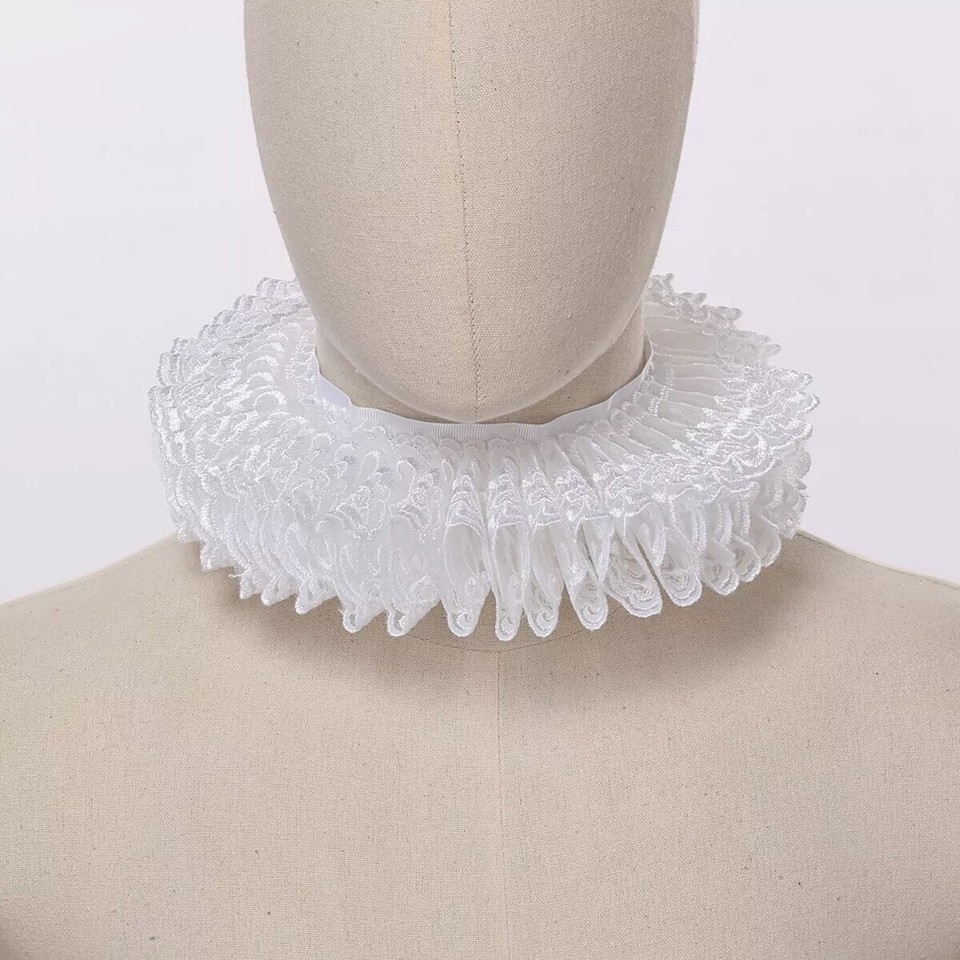 Elizabethan Ruff Collar Victorian Glitter Ruff Collar Renaissance Neck ...