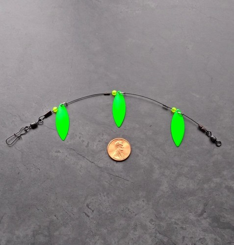 1 Custom 8" Flasher Pop Gear Trolling Rig Bass Trout Walleye Fishing ...