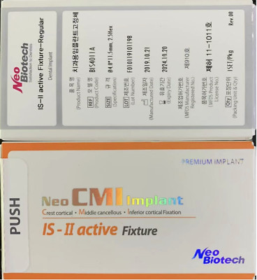 Dental Implant Neo Biotech CMI IS- II Active Fixture Regular 4.0 - 8 ...
