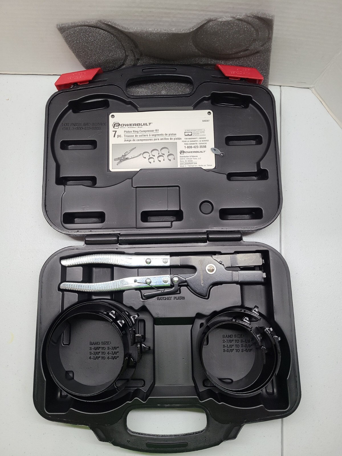 Powerbuilt Piston Ring Compressor Tool Set for Car Engine Vehicle ...