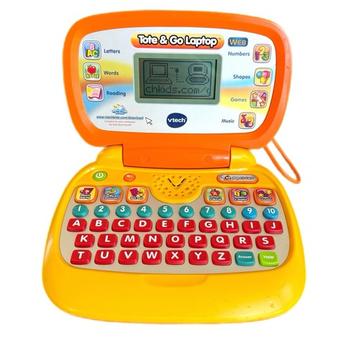 Vtech Tote & Go Laptop Web 1205 Orange & Yellow Corded Mouse Learning ...