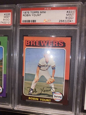PSA 9 (OC) 1975 TOPPS MINI ROBIN YOUNT GRADED #223 ROOKIE CARD RC ...