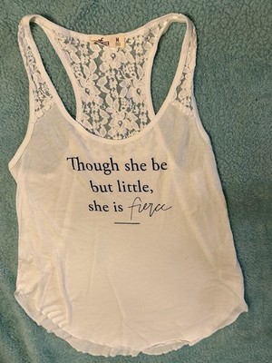 Hollister Graphic White Lace Back Tank tops woman Medium Summer | eBay