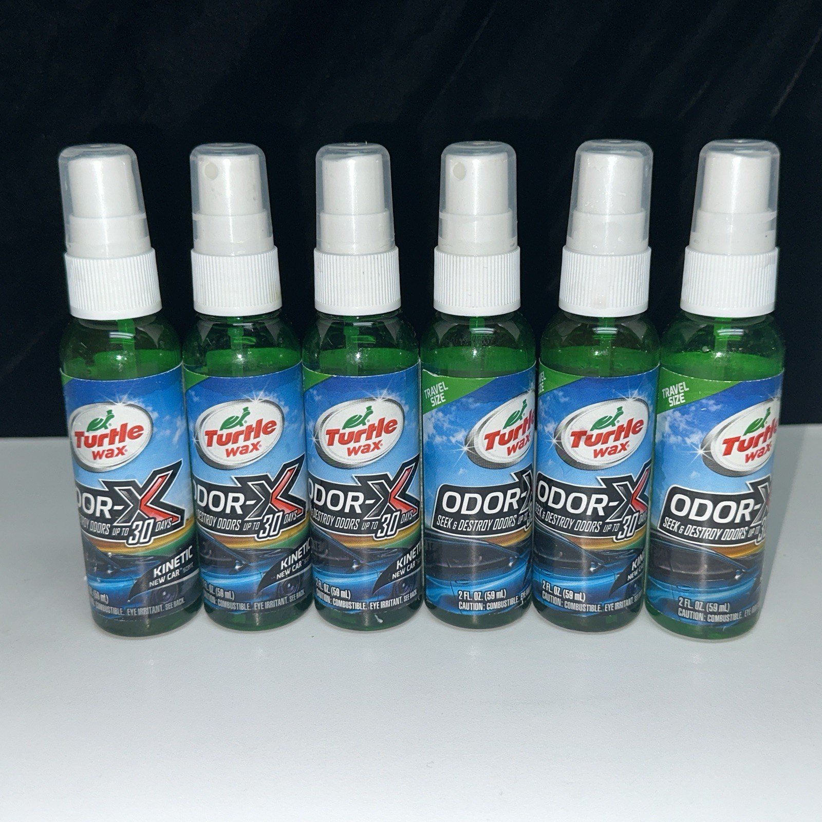 6 PACK-Turtle Wax Odor-X Kinetic New Car Scent Travel Size Bottles 2oz ...