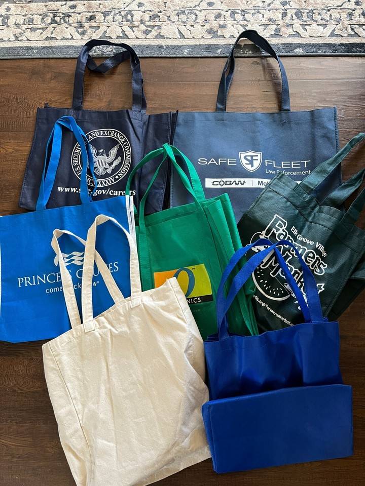 Lot of 7 Reusable Medium Size Shopping Totes Bags-Laundry-Everyday ...
