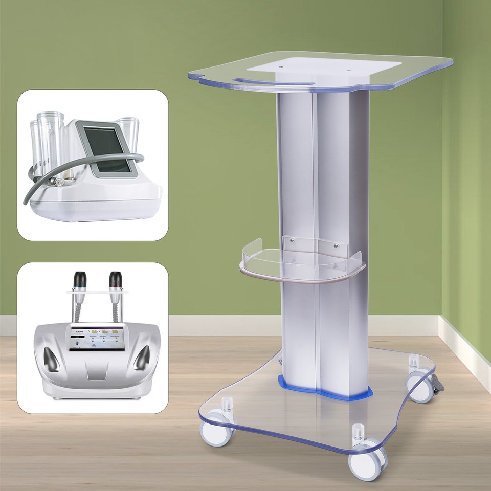 2 Tier Stand Rolling Cart SPA Mobile Trolley Holder Beauty Salon ...