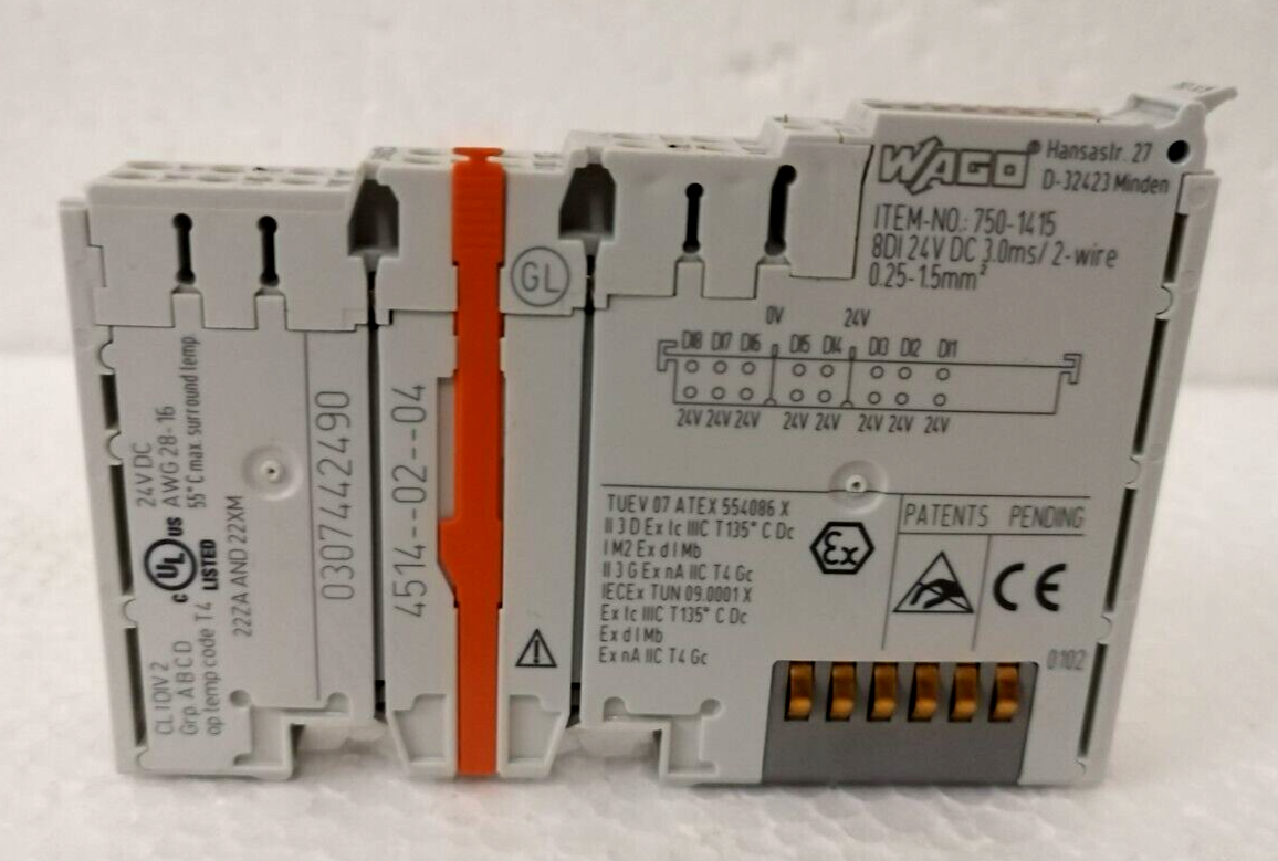 WAGO 750-1415 8-Channel Digital Input; 24 VDC; 3 ms; 2-Conductor ...