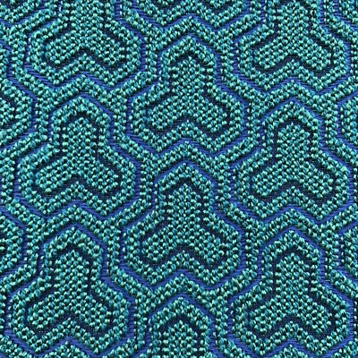 DESIGNTEX GEOMETRIC UPHOLSTERY FABRIC TESSELLATE TROPIC BLUE BY THE ...