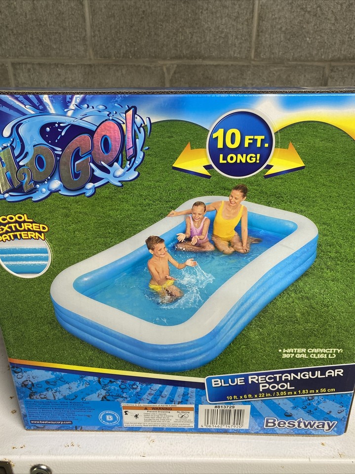 H2ogo Bestway 10ft Long Blue Rectangular Pool Ages 6+ | eBay