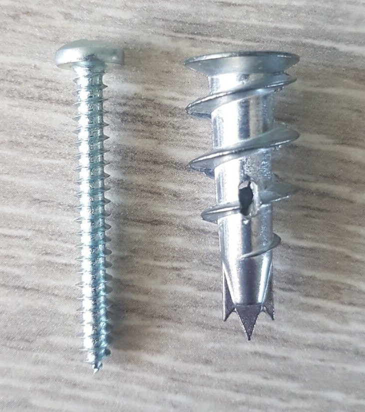 25 x Metal Self Drive Fixings for Plasterboard Hollow Walls including ...