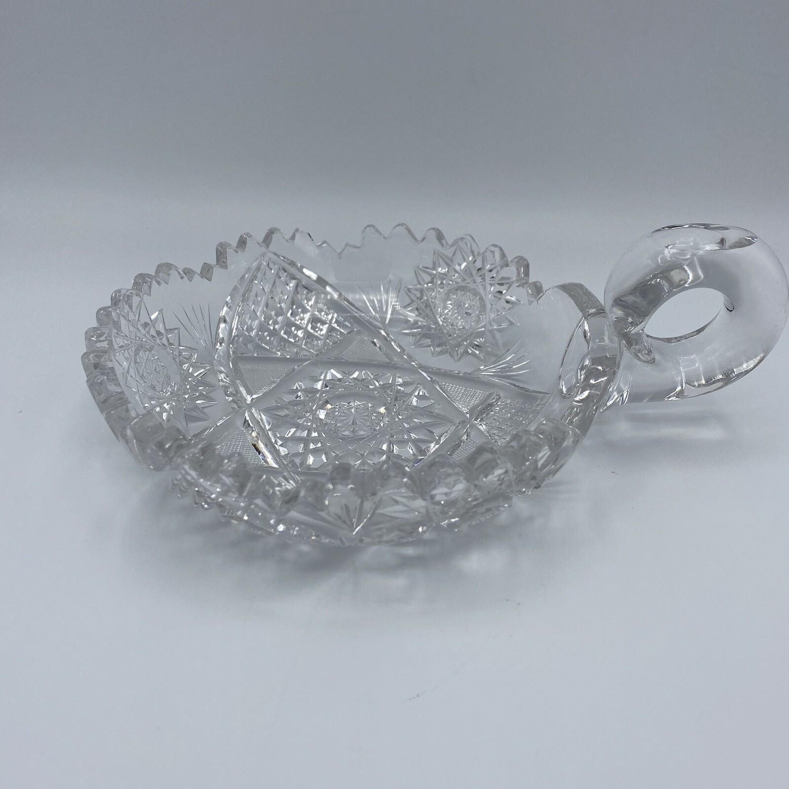 Nappy American Brilliant Period ABP Finger Loop Handle Bowl 7" Sawtooth ...