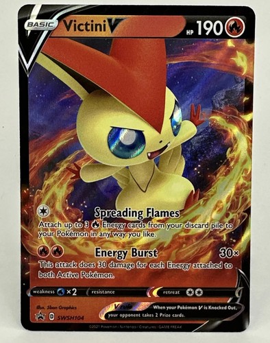 Pokemon Victini V Promo Card SWSH104 Mint Condition | eBay