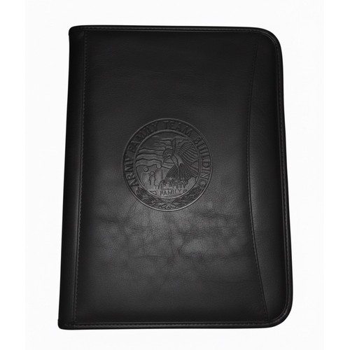Army Family Team Building Leather Portfolio Organizer w Eagle Emblem ...
