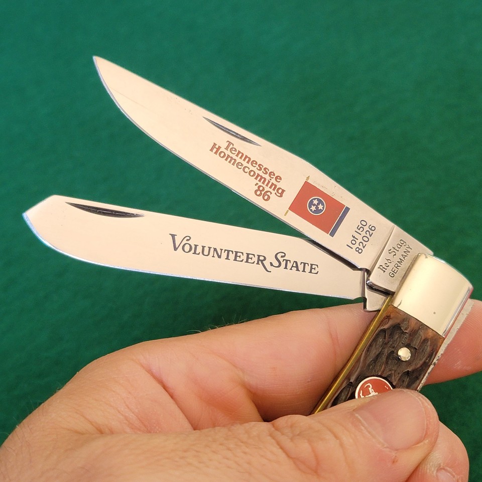 Old Vintage 80s German Trapper Jack Folding Pocket Knife Tennessee ...