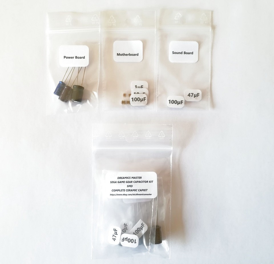 SEGA Game Gear | SMD Ceramic Capacitor Replacement Kit | Complete Cap ...