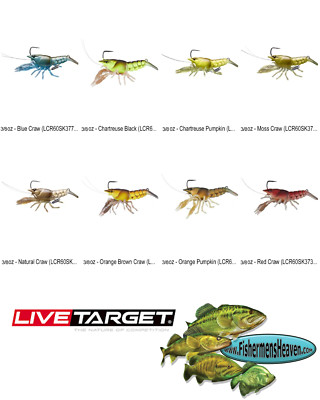 Live Target LIVE Craw Crawfish Crawdad Jig Bait (LCR60SK) 3/8oz Any 8 ...