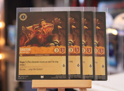 Disney Lorcana Play Set - Gaston Baritone Bully - 8/204 NM+ NON-Foil x4 ...