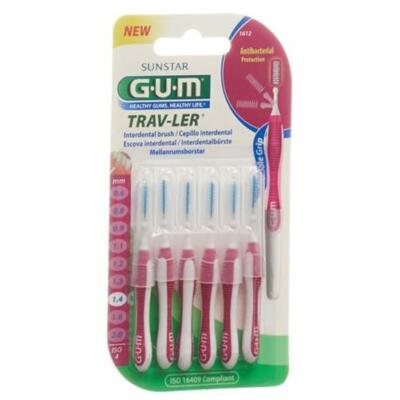 GUM SUNSTAR Proxabrush Trav-Ler ISO standard 4 1.4mm cylindric pink | eBay