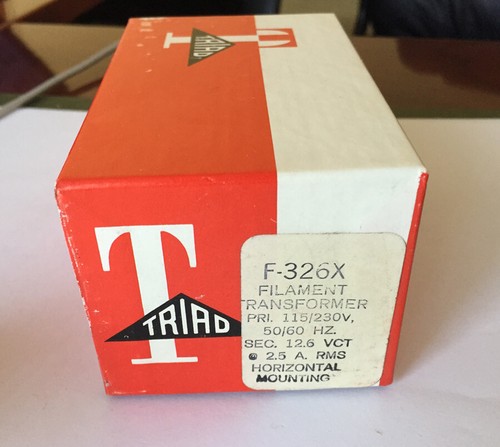 NEW - TRIAD F-326X Power Filament Transformer 115V/230V - 12.6 VCT - 2. ...