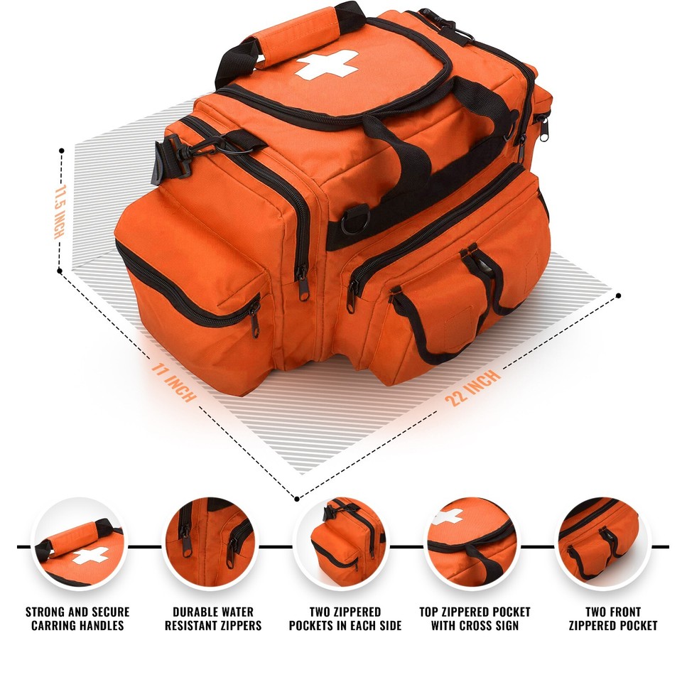 First Aid Responder EMS Emergency Medical Trauma Bag Deluxe | eBay