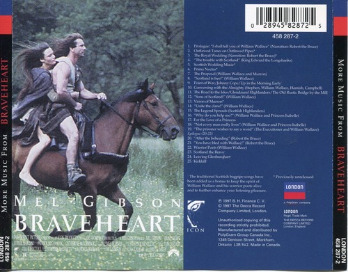 Braveheart - More Music From Braveheart Motion Picture Soundtrack | eBay