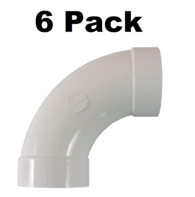 Central Vacuum 2" PVC 90 Degree Long Sweep Elbow Used for Rough In 6 ...