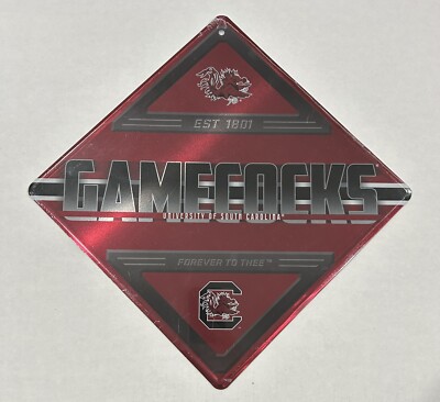 South Carolina Gamecocks Metal Diamond Wall Sign Man Cave Decor NCAA ...