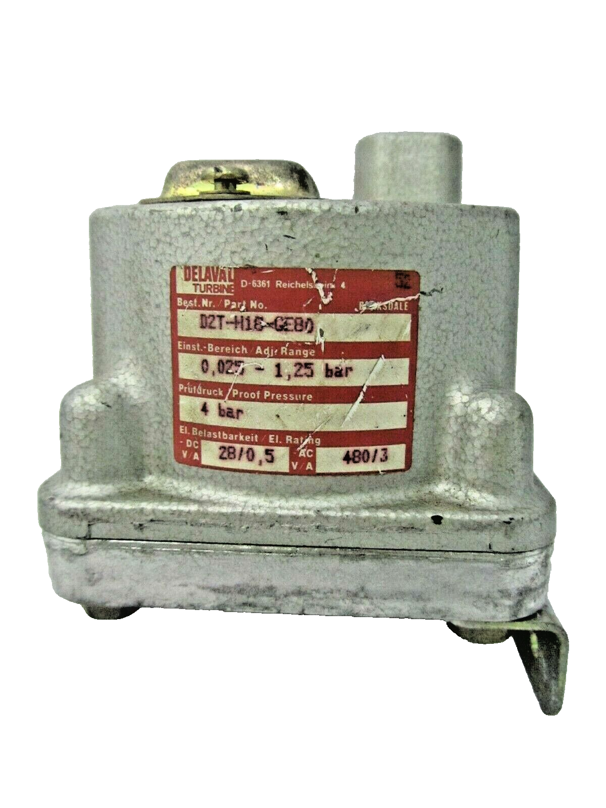 Barksdale / Delaval Turbine D2T-H18-GE80 Pressure Switch 0.025-1.25 bar ...