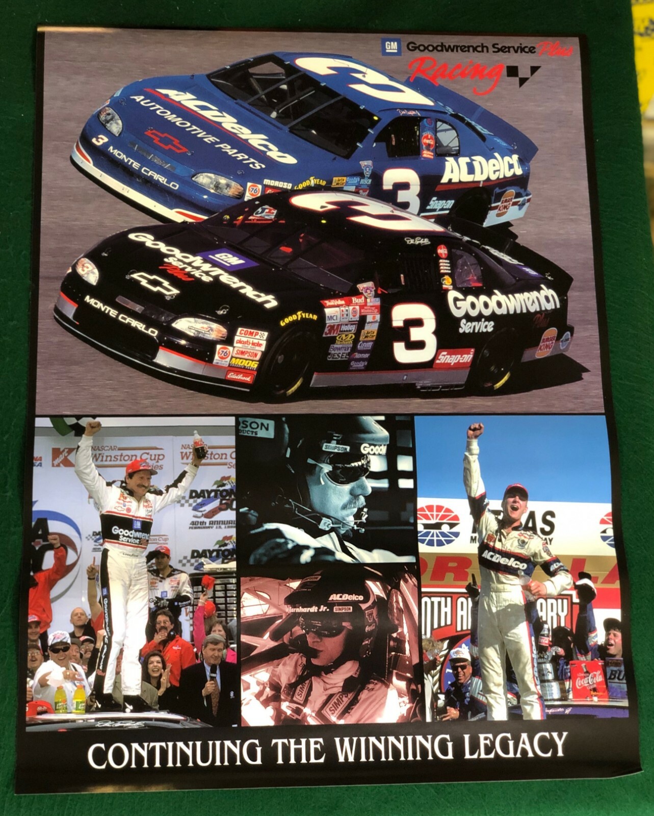 Dale Earnhardt & Jr. AC Delco Goodwrench GM Poster NOS | eBay