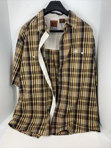Vintage Mecca 1984 Short Sleeve Button Up Shirt Plaid Retro XL EUC | eBay