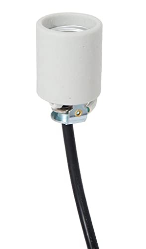 B&P Lamp Medium Base Keyless Unglazed Porcelain Sockets with Wire Leads ...