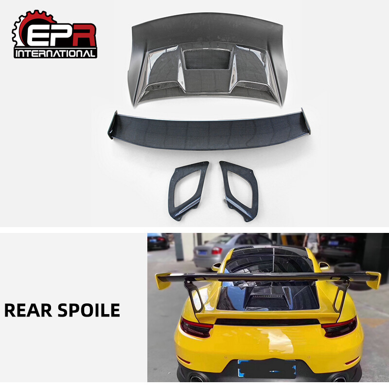 For Porsche 911 991 GT2RS Style Carbon Fiber Rear Spoiler With Base | eBay