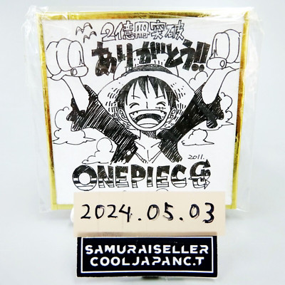 ONE PIECE Eiichiro Oda Autograph Limited 1500 mini Shikishi Autograph ...
