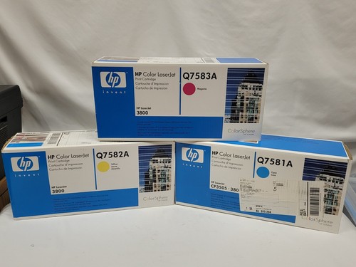 3 Genuine HP 503A Q7581A Q7582A Q7583A CMY Toner Cartridges CP3505 3800 ...