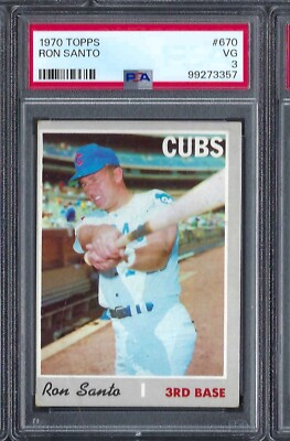 1970 Topps # 670 Ron Santo Chicago Cubs HOF VG PSA 3 | eBay