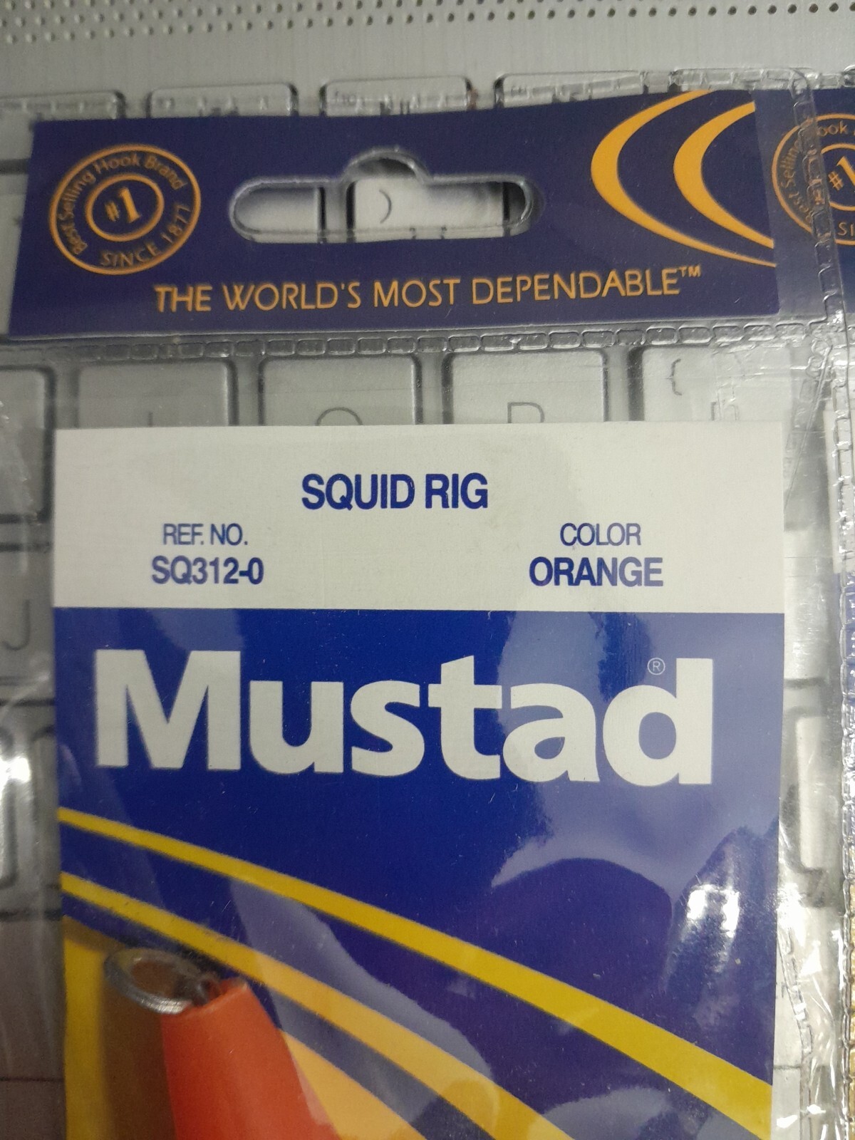 2 Mustad Squid Rig SQ312-O 3 1/2" Orange Saltwater Fishing Jig Lure ...