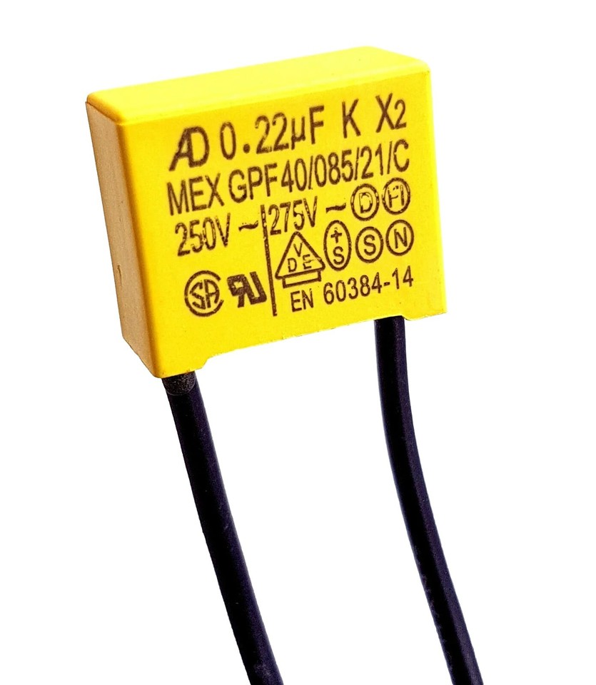 0.22uF 275v, 220n K 40/85/21 X2 AD Safety Capacitor pitch 15mm ...